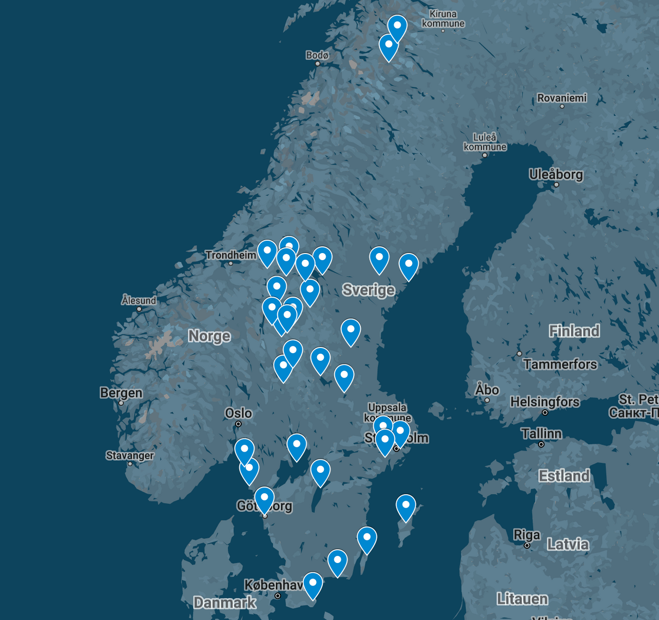 Snygga kartor för väggen - Dapa Maps Sverige