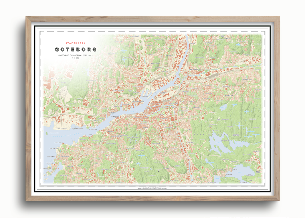 Stadskartor – Väggkartor över Sveriges städer | Dapa Maps