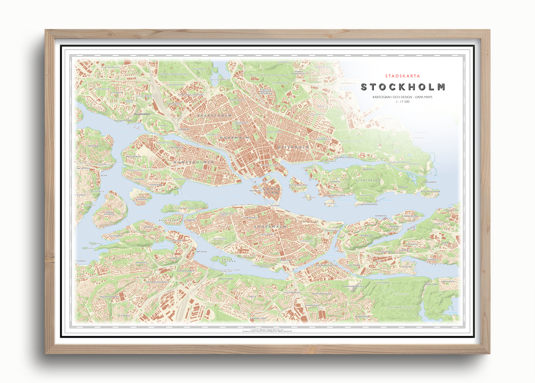Stadskartor – Väggkartor över Sveriges städer | Dapa Maps