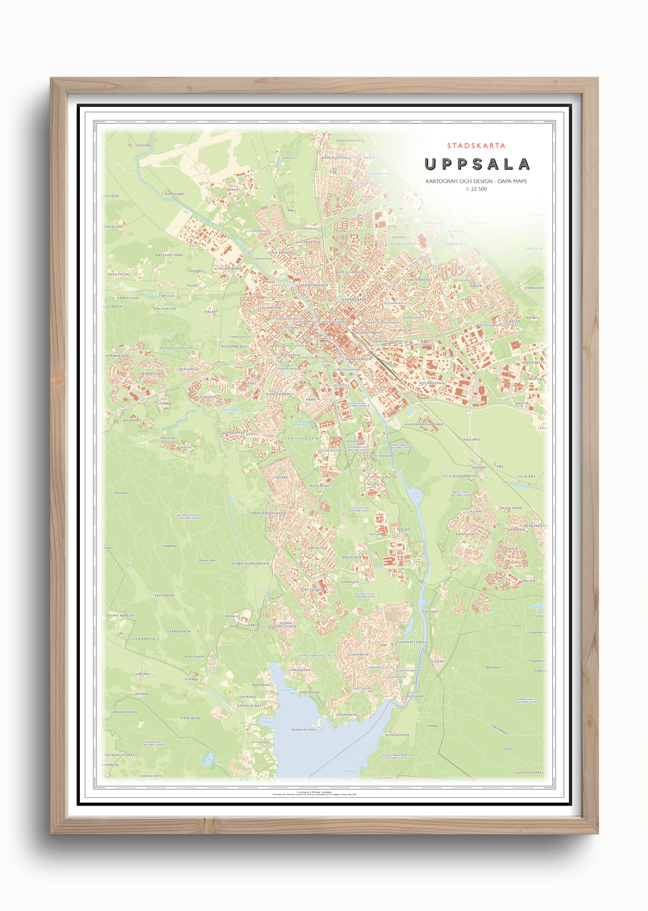 Stadskartor – Väggkartor över Sveriges städer | Dapa Maps